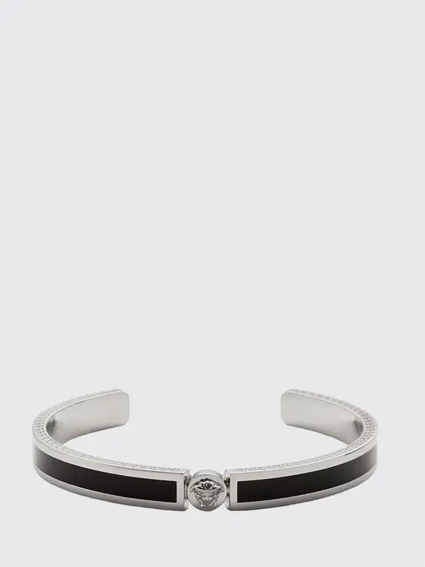 Versace Enameled Brass Bangle Bracelet With Medusa Logo