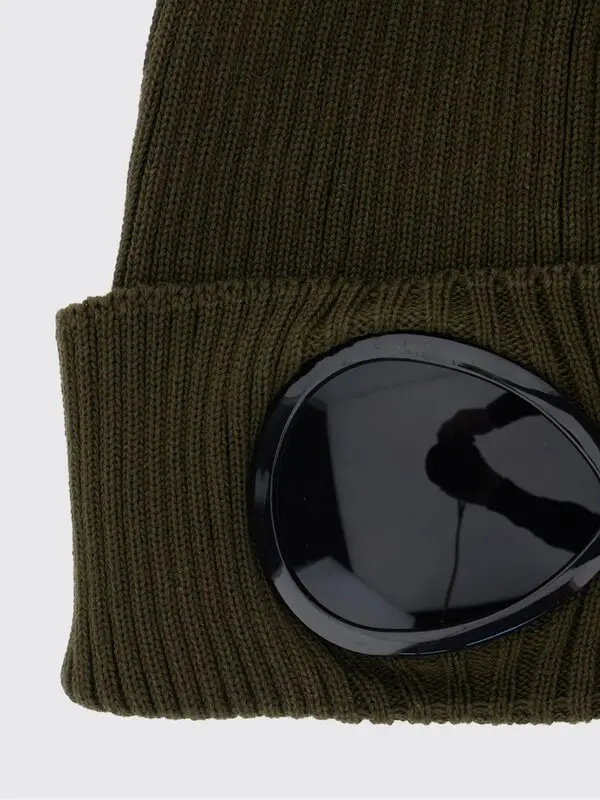 C.P. COMPANY Cotton Beanie With Goggle Lenses - Green