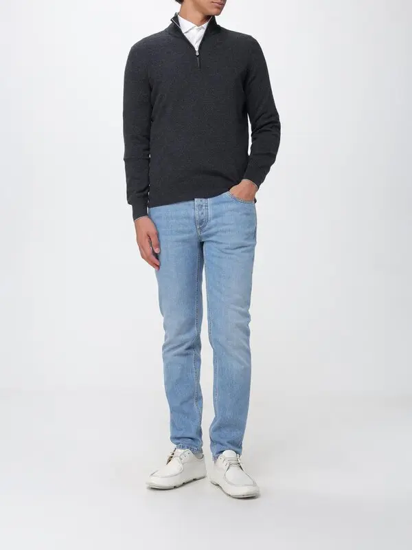 Brunello Cucinelli Mid-rise Straight Fit Cotton Jeans - Gnawed Blue