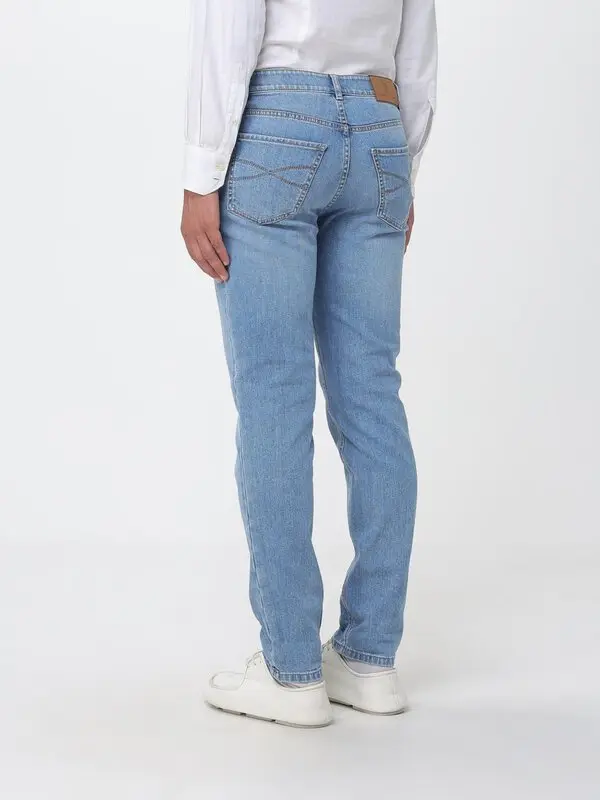 Brunello Cucinelli Mid-rise Straight Fit Cotton Jeans - Gnawed Blue