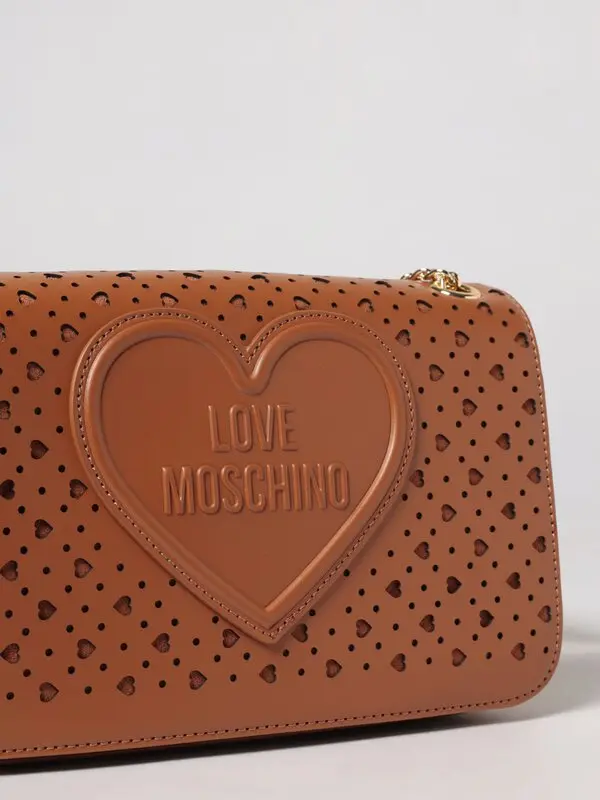 Moschino Faux Perforated Heart Shoulder Bag