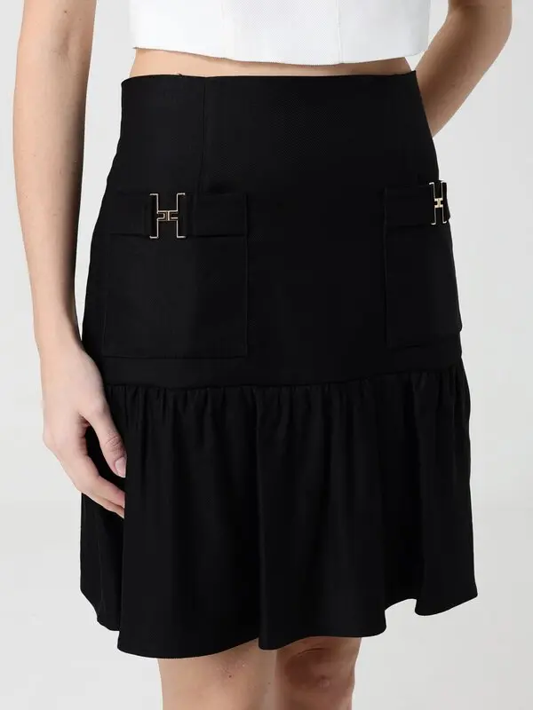 Elisabetta Franchi Linen Blend Mini Skirt