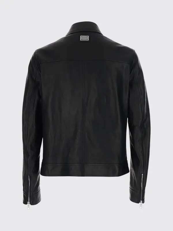 Dolce & Gabbana Lambskin Leather Jacket With Slim Fit