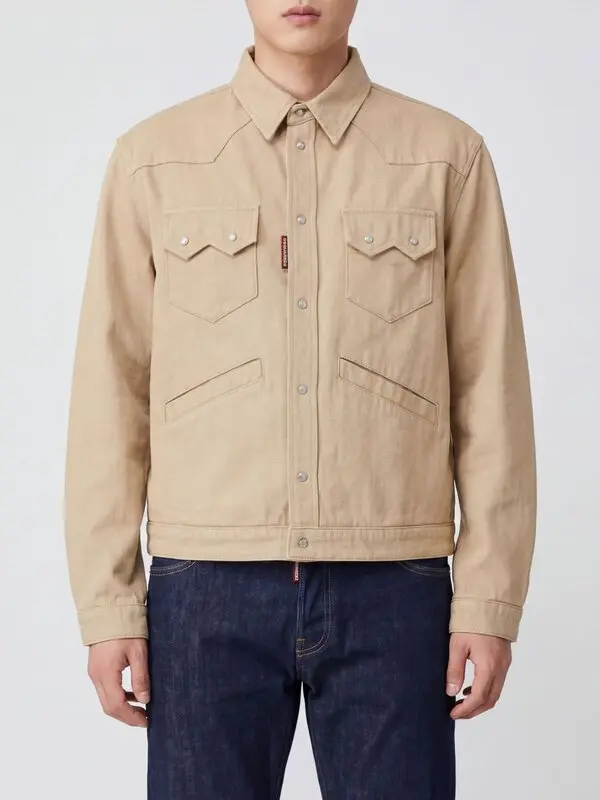 Dsquared2 Cotton Shirt Jacket With Patch Pockets