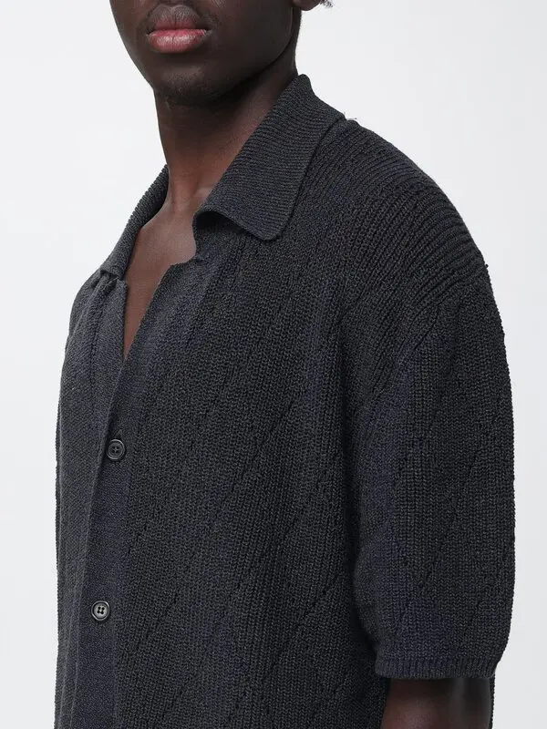 LANEUS Knitted Shirt - Black