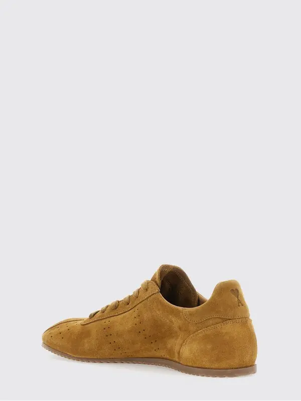 AMI Paris Suede Low-top Sneakers With Embossed Logo