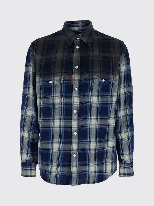 Dsquared2 Short-sleeve Check Cotton Shirt With Patch Pockets