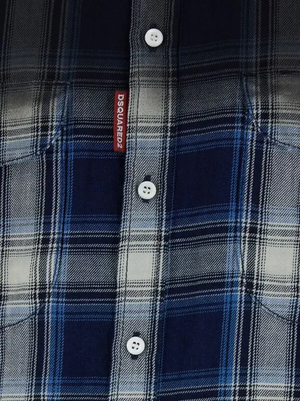 Dsquared2 Short-sleeve Check Cotton Shirt With Patch Pockets