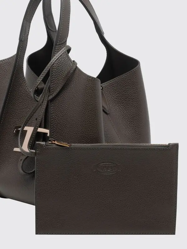 TOD'S Leather Shoulder Bag With Clasp - Green