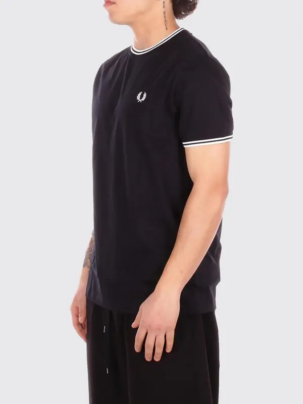 Fred Perry Cotton T-shirt With Logo - Black