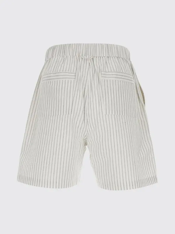 COOR Striped Cotton Drawstring Shorts With America Pockets