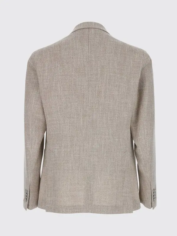 Tagliatore Chevron Wool And Silk Blend Single-breasted Blazer