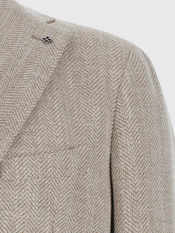 Tagliatore Chevron Wool And Silk Blend Single-breasted Blazer