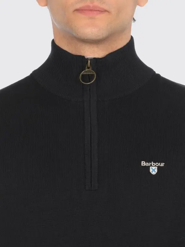 Barbour Cotton Turtleneck Sweater With Logo