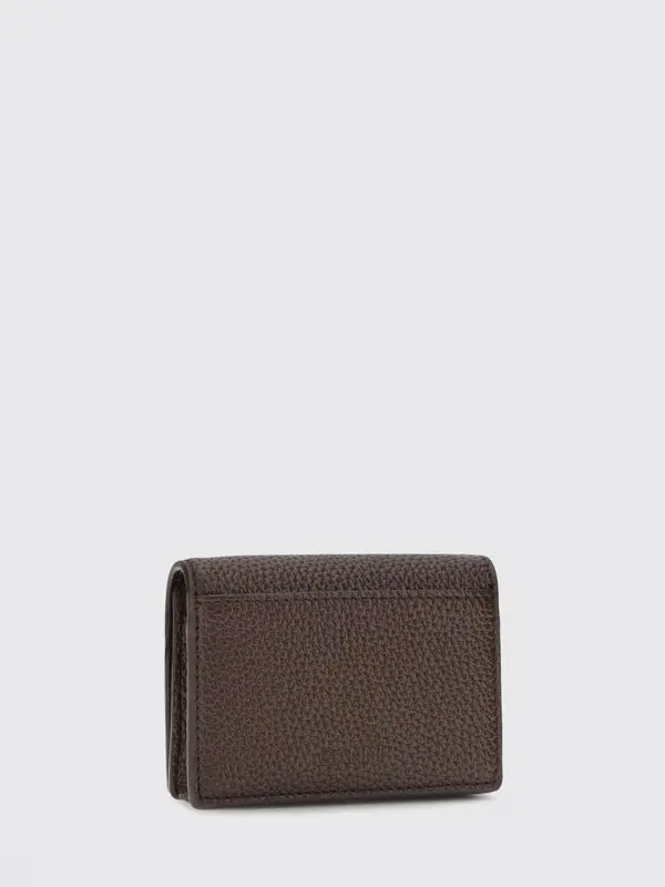 GANNI Butterfly Logo Recycled Leather Flap Wallet - Coffee