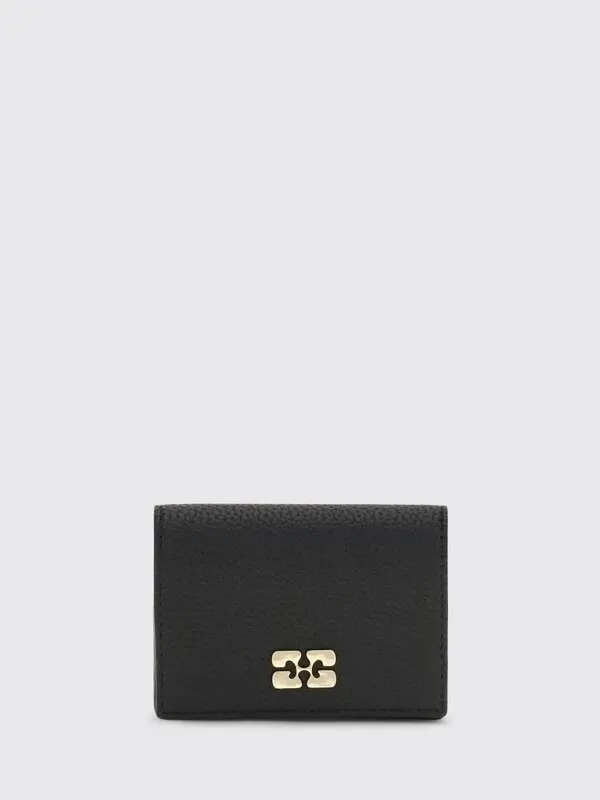GANNI Butterfly Logo Recycled Leather Flap Wallet