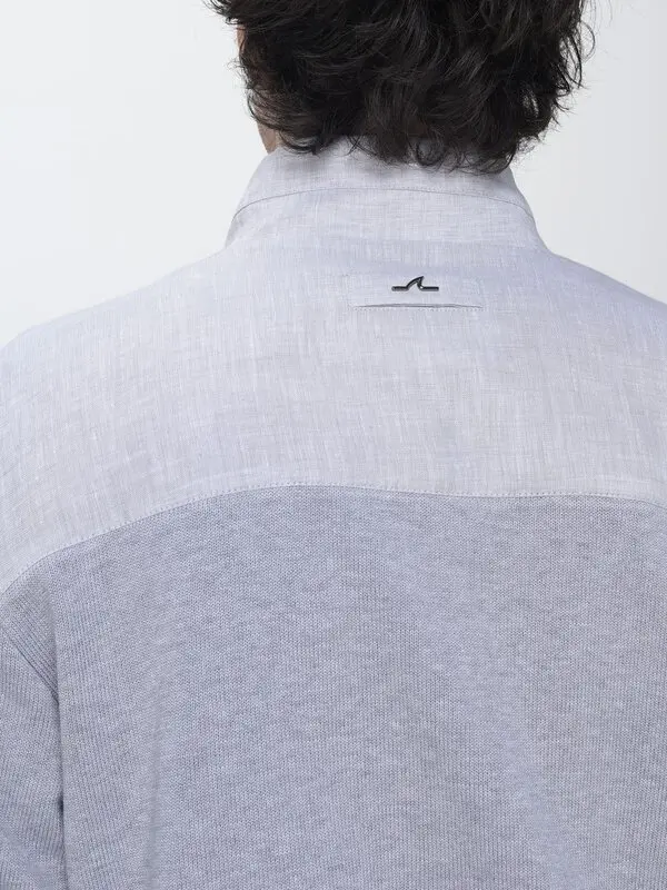 Paul & Shark Hybrid Bomber Jacket In Cotton And Linen