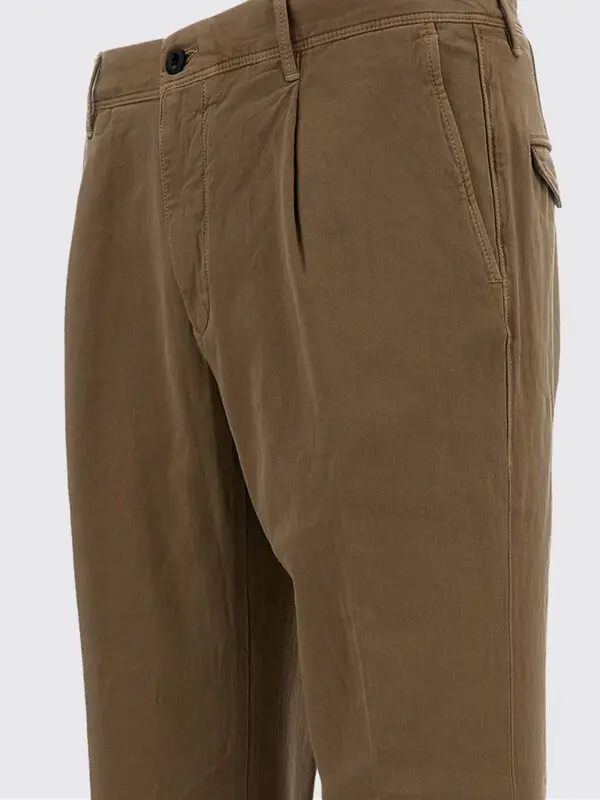 Incotex Cotton And Linen Chino Trousers - Brown