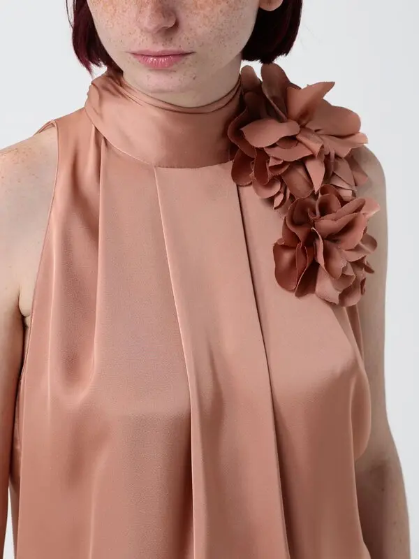 H COUTURE Satin Top With Flowers