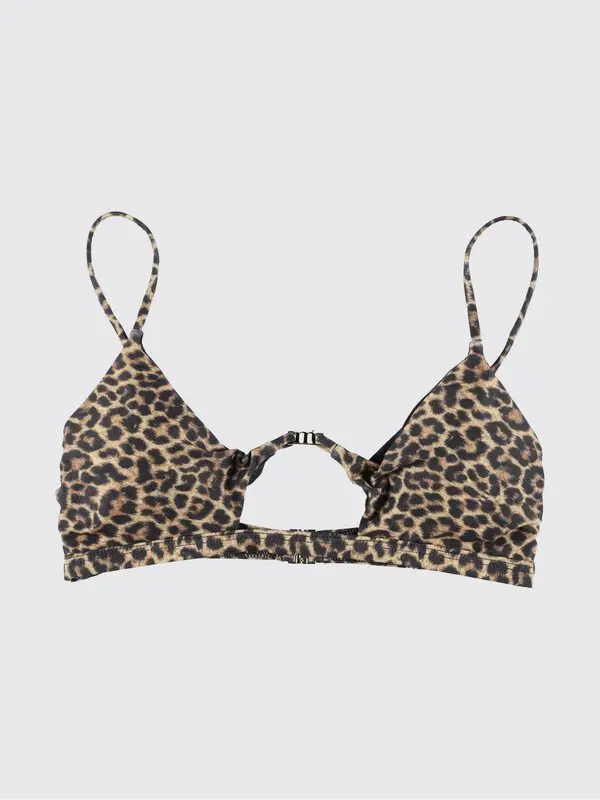 MATINEE Animal Print Bikini Top With Cut-out Detail And Square Neckline