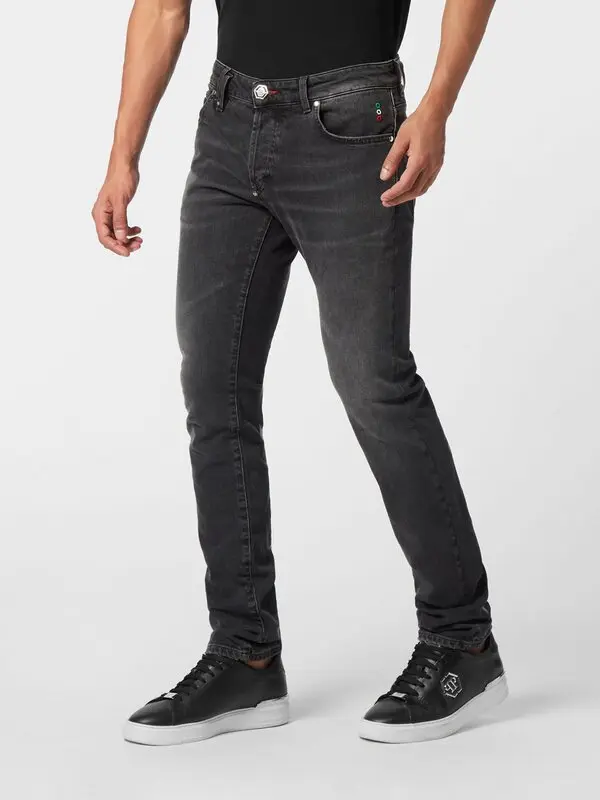 Philipp Plein Skinny Fit Jeans In Stretch Denim