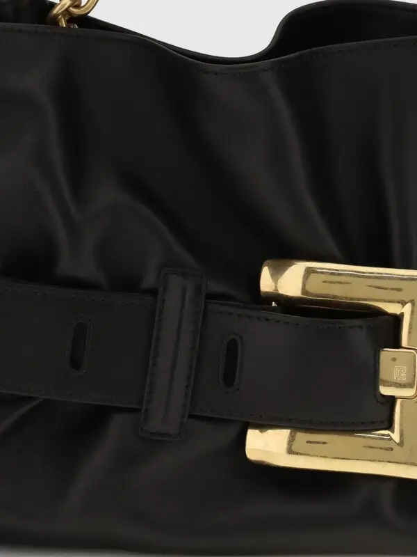 Balmain Anthem Leather Hourglass Handbag With Buckle Detail