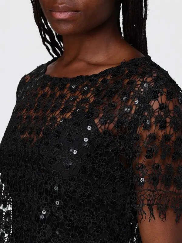 H COUTURE Macramé Lace Sequin Mini Dress