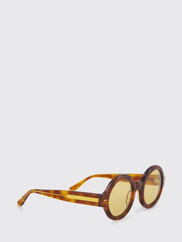 RETROSUPERFUTURE Tortoiseshell Acetate Round Frame Sunglasses With Yellow Lenses