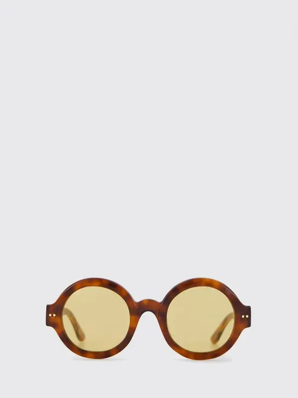 RETROSUPERFUTURE Tortoiseshell Acetate Round Frame Sunglasses With Yellow Lenses