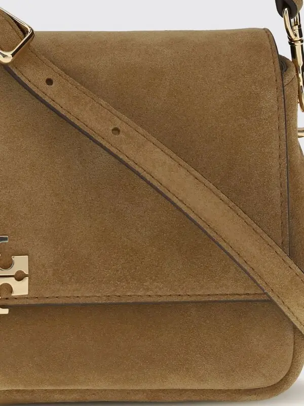 Tory Burch Charlie Mini Suede Shoulder Bag With Double T Logo