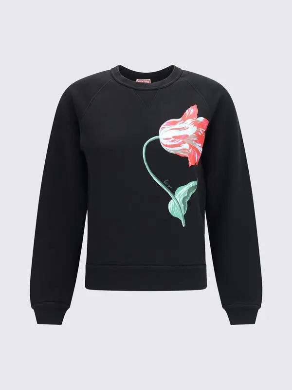 Kenzo Relaxed Fit Floral Print Crewneck Sweatshirt In Cotton