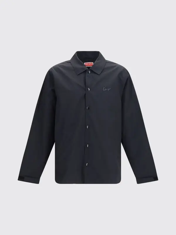 Kenzo Waterproof Technical Fabric Shirt Jacket With Logo