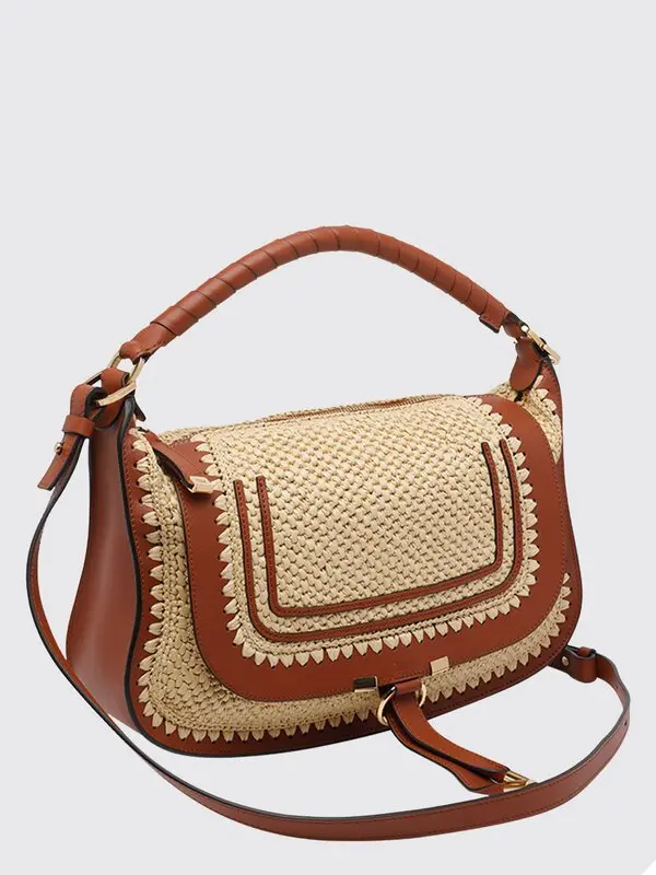 Chloé Crochet Raffia And Leather Marcie Bag