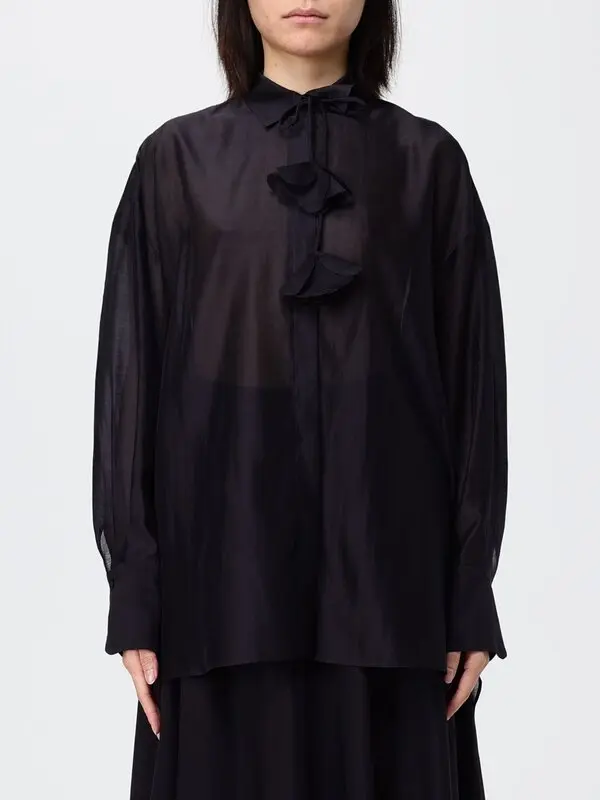 HANITA Chiffon Shirt - Black