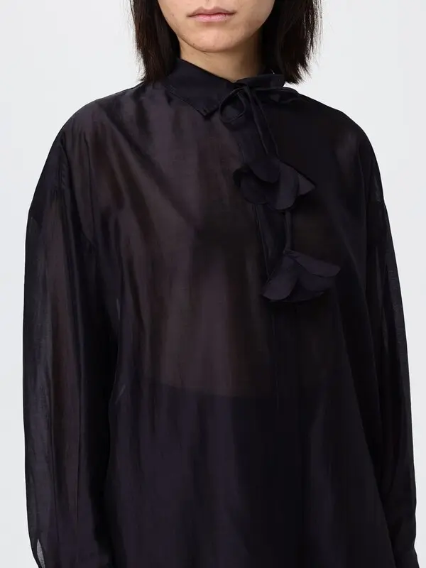 HANITA Chiffon Shirt - Black