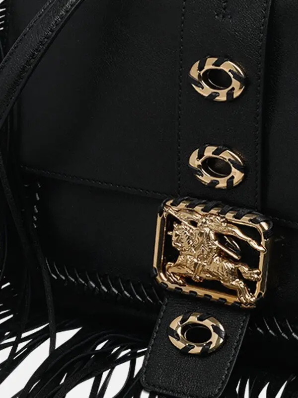 Burberry Leather Rider Bag With Fringes