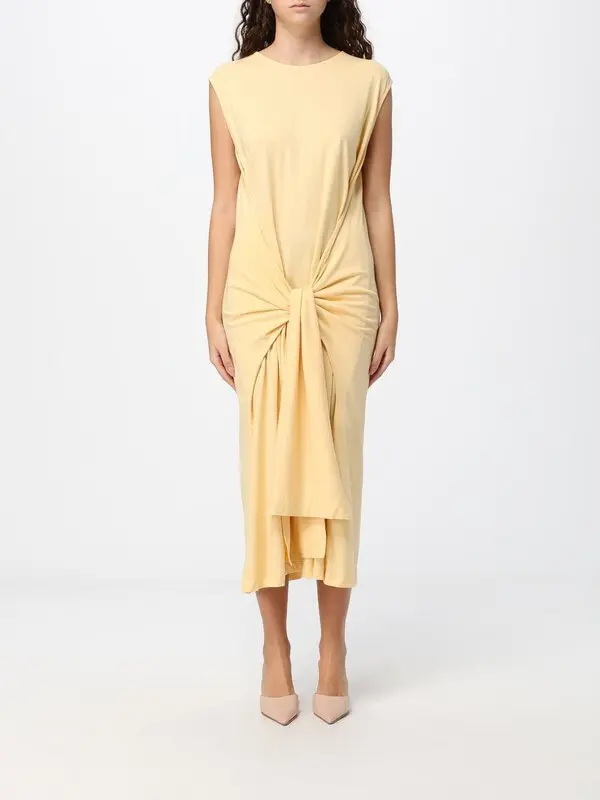 TOTEME Sleeveless Jersey Midi Dress With Knot Detail - Beige