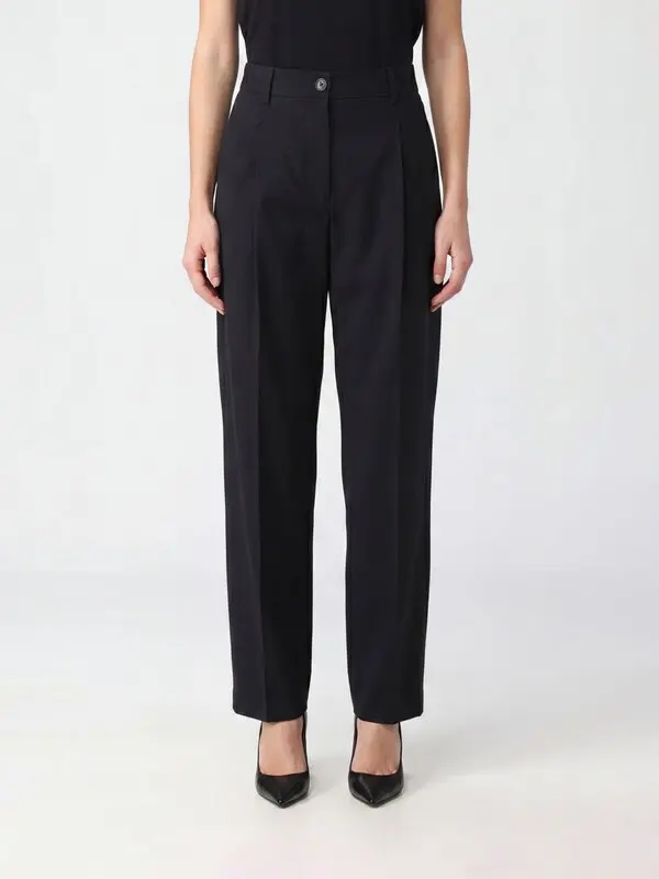 TOTEME High-waisted Slim Fit Cotton Tailored Trousers - Black