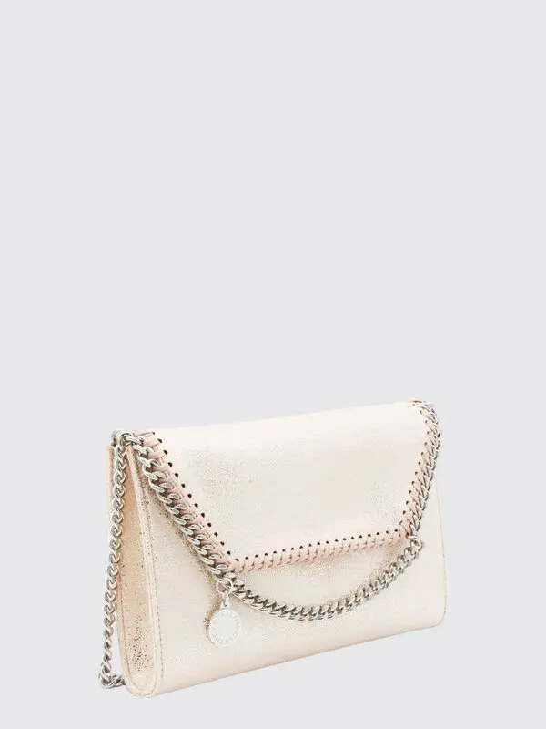 Stella McCartney Falabella Crackled Faux Leather Wallet On Chain - Pink