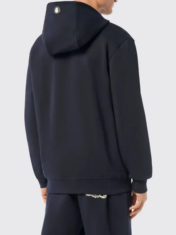 BILLIONAIRE Cotton Hoodie With Baroque Print - Blue