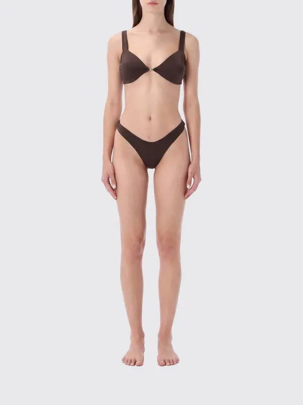 MATINEE Triangle Bikini Set With V-neck Top And Brazilian Briefs - Brown