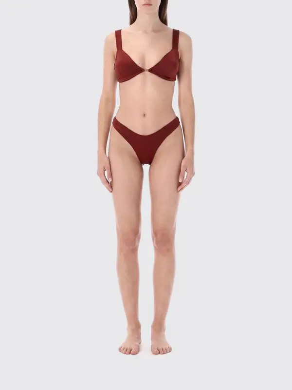 MATINEE Triangle Bikini With V-neck And Brazilian Briefs - Wine