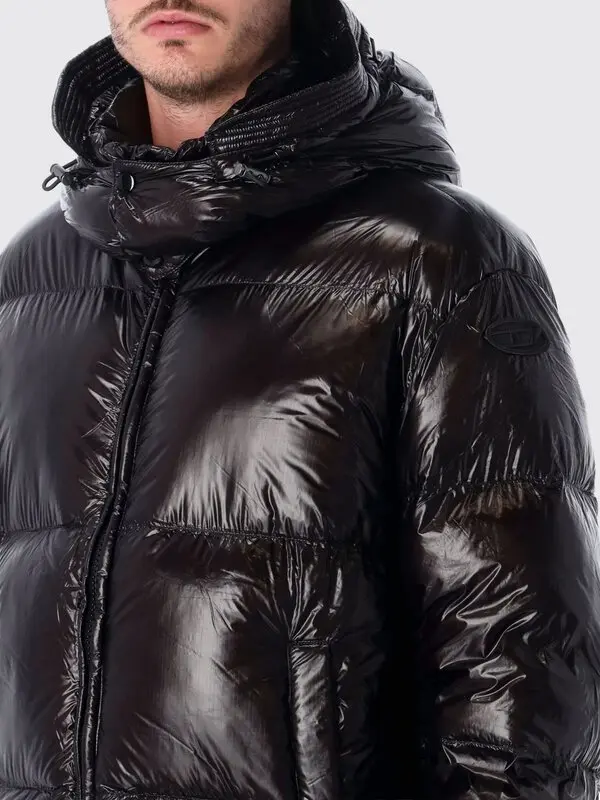 DIESEL® Padded Quilted Nylon Jacket With Adjustable Hood