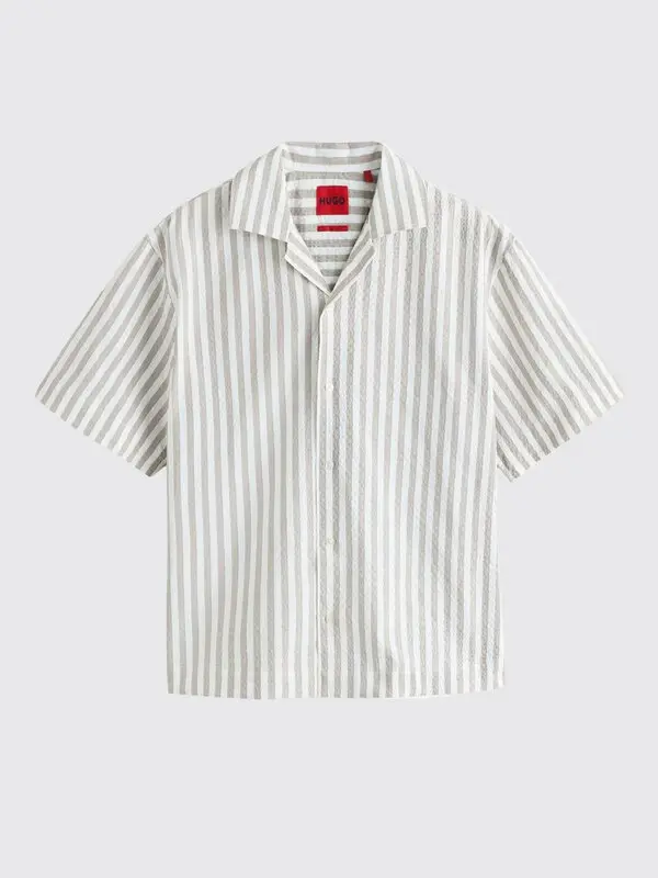 BOSS Striped Stretch Cotton Casual Shirt