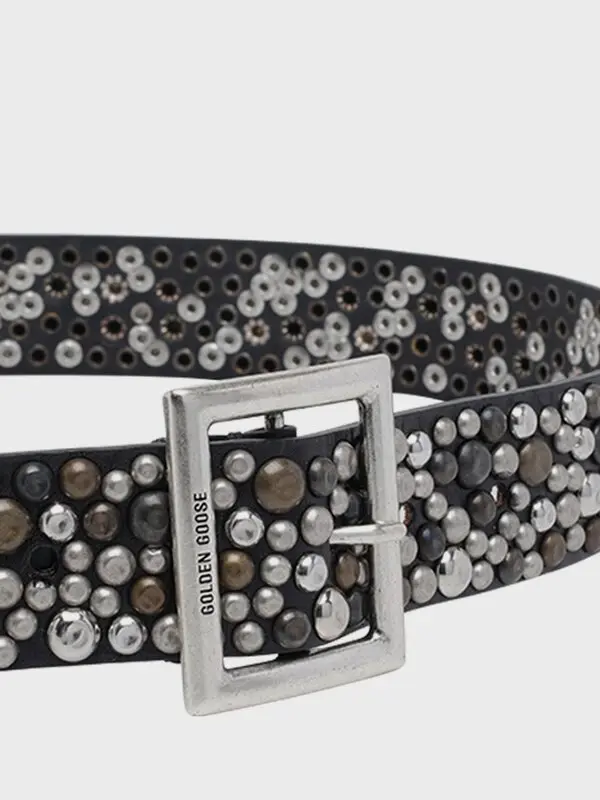 GOLDEN GOOSE Studded Leather Belt