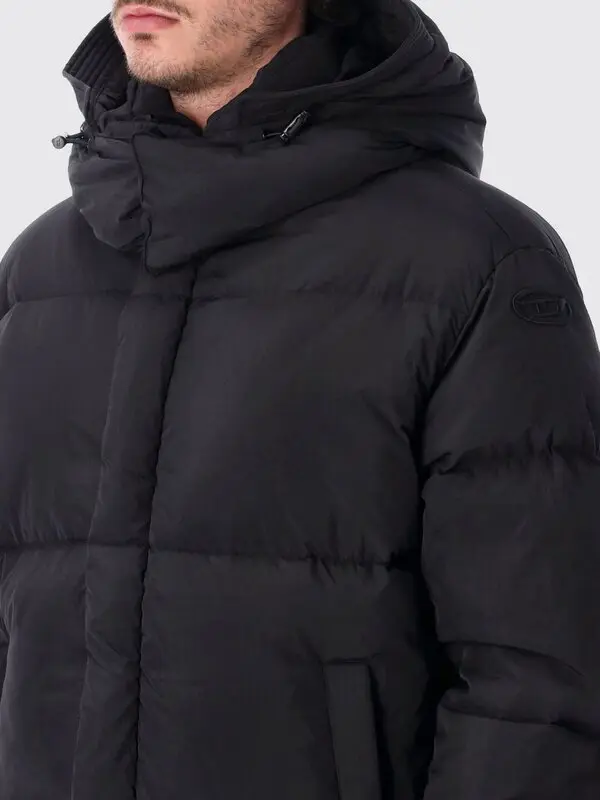 DIESEL® W-rolfys-wrd Quilted Technical Fabric Hooded Puffer Jacket
