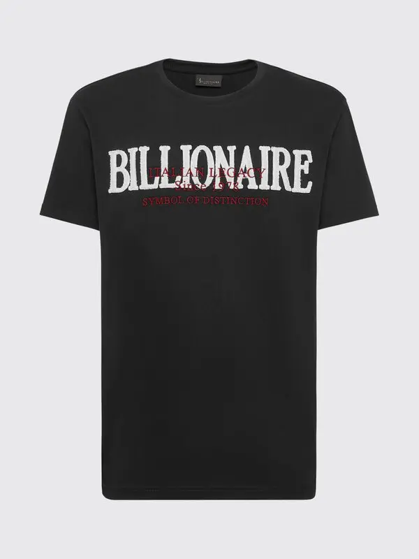 BILLIONAIRE Cotton T-shirt With Logo - Black
