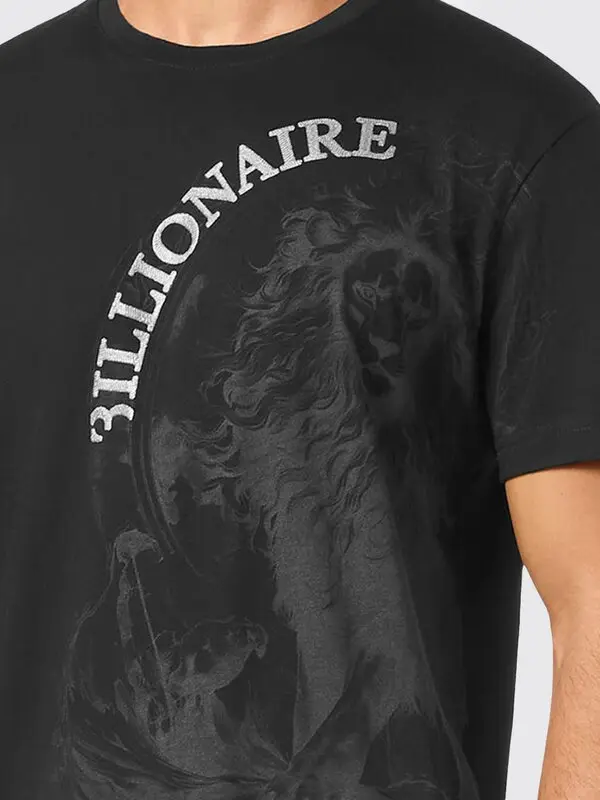 BILLIONAIRE Cotton T-shirt With Lion Print - Black