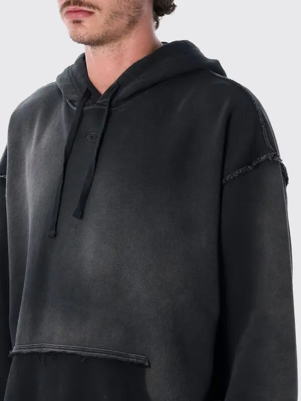 DIESEL® Cotton Jersey Hoodie With Distressed Effect