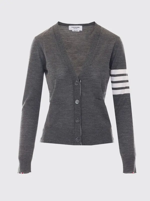Thom Browne Slim Fit Virgin Wool 4-bar Cardigan - Grey